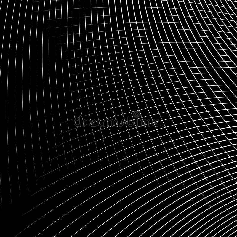 Grid - Mesh of Dynamic Curved Lines. Abstract Geometric Pattern. Stock ...