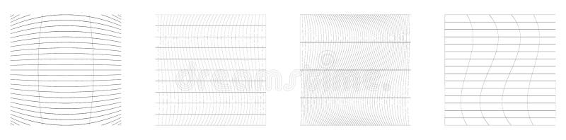 Grid, Mesh, Grating, Trellis, Wireframe with Distortion, Deformation Effect. Warp, Tweak Distort ...