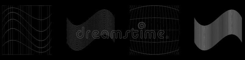 Grid, Mesh, Grating, Trellis, Wireframe with Distortion, Deformation ...