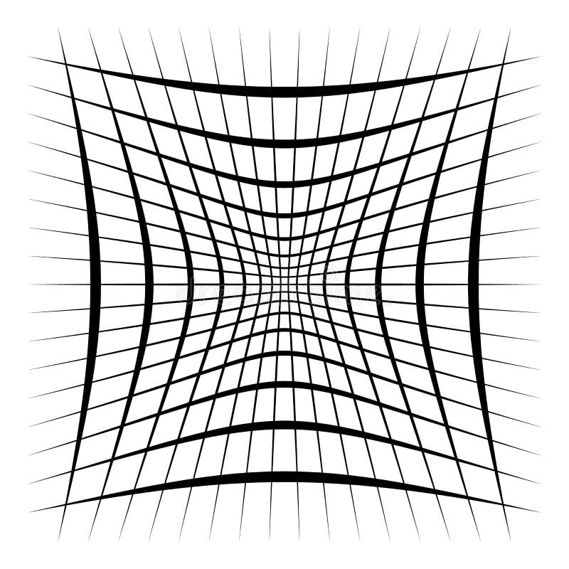 Grid, Mesh, Lattice with Distortion, Warp Effect. Abstract Element ...