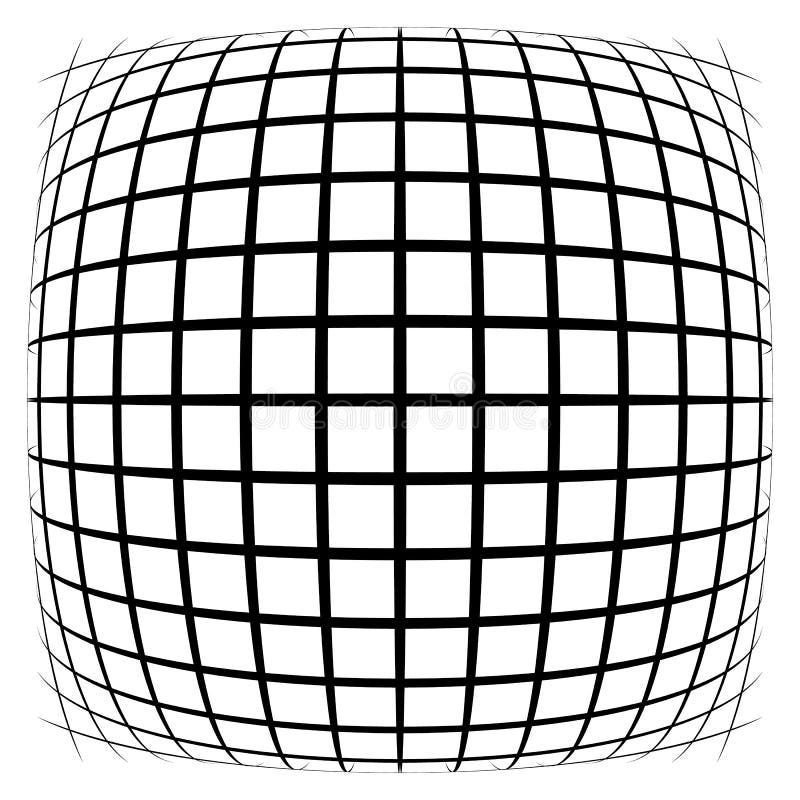 Grid, Mesh, Lattice with Distortion, Warp Effect. Abstract Element ...