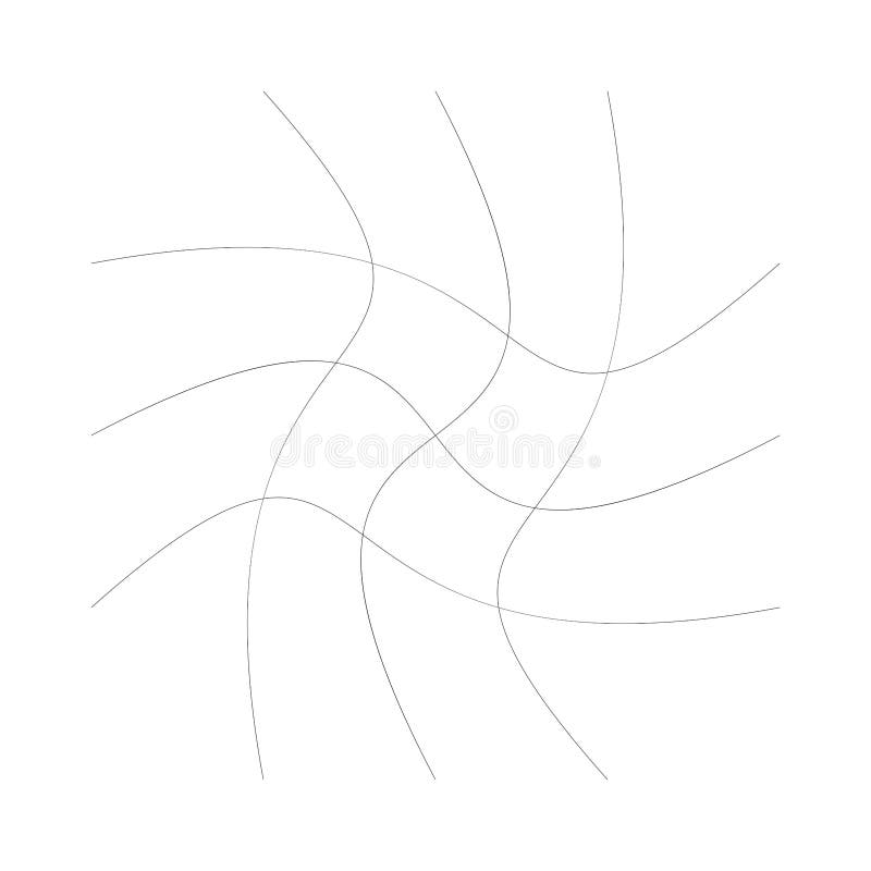 Grid, Mesh of Lines with Circular Spiral, Twist, Roll Effect. Whorl ...
