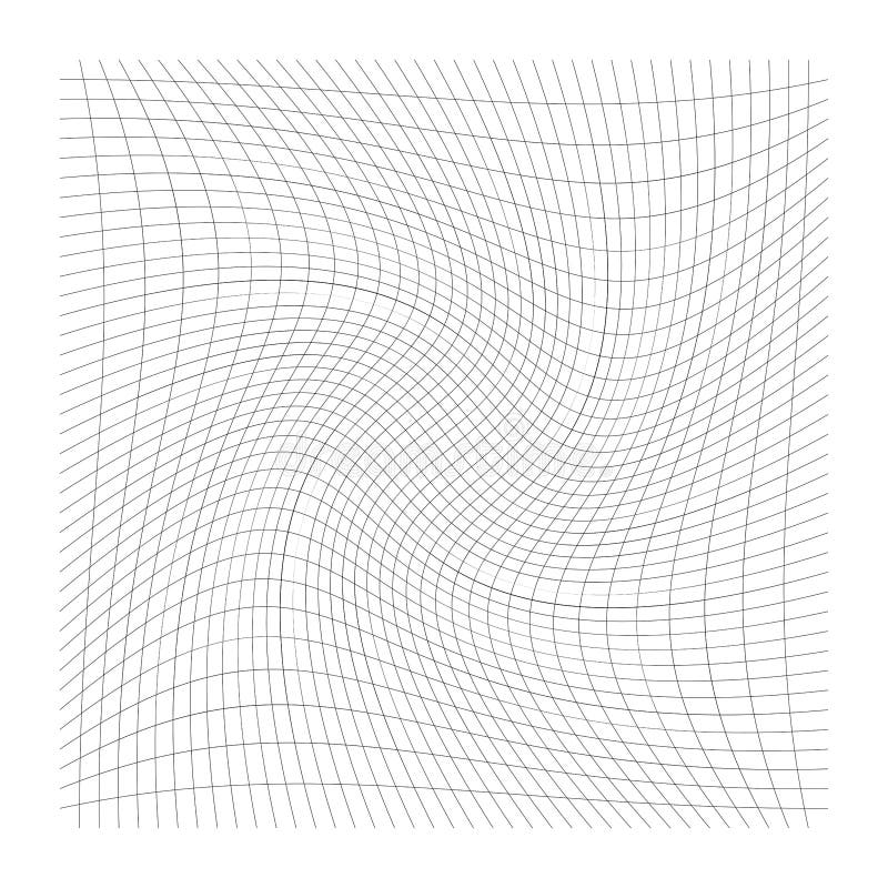 Grid, Mesh of Lines with Circular Spiral, Twist, Roll Effect. Whorl ...
