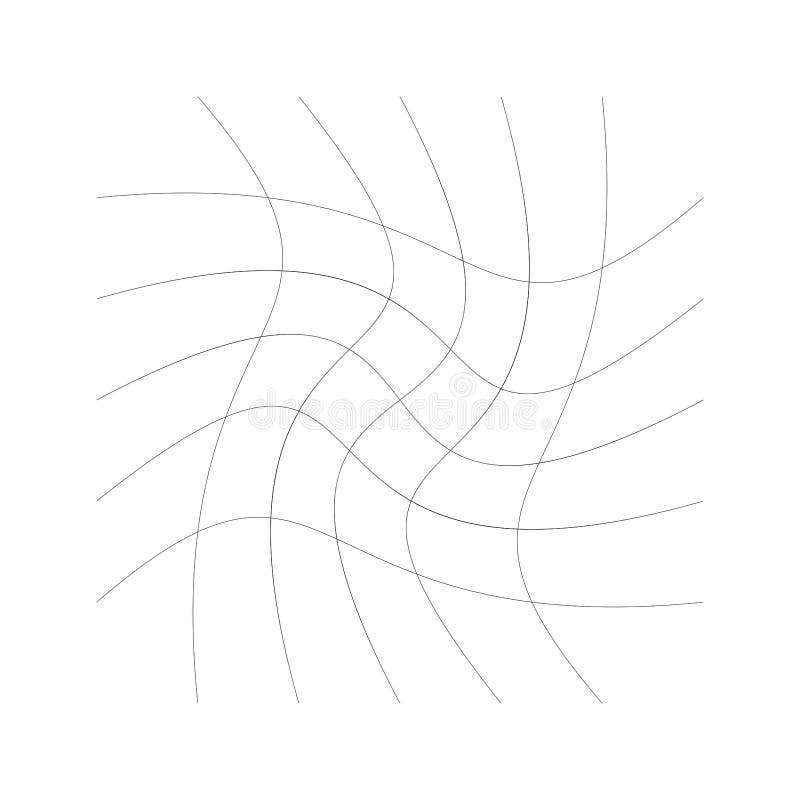 Grid, Mesh of Lines with Circular Spiral, Twist, Roll Effect. Whorl ...