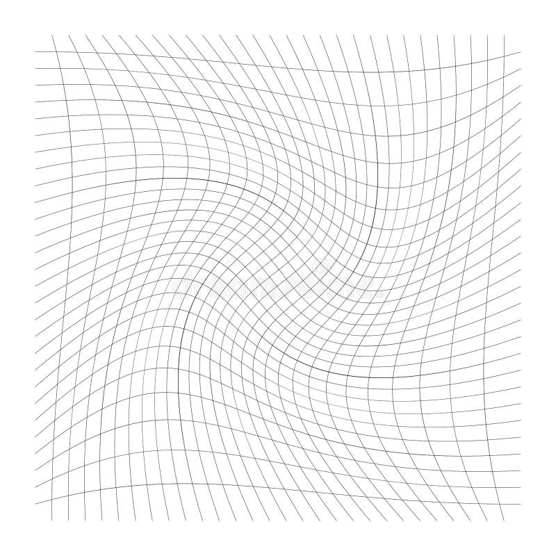 Grid, Mesh of Lines with Circular Spiral, Twist, Roll Effect. Whorl ...