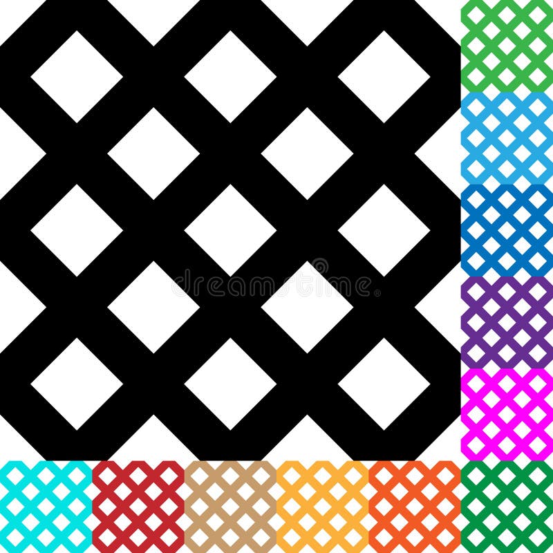 Grid, Mesh, Squares Pattern in 12 Colors Stock Vector - Illustration of ...