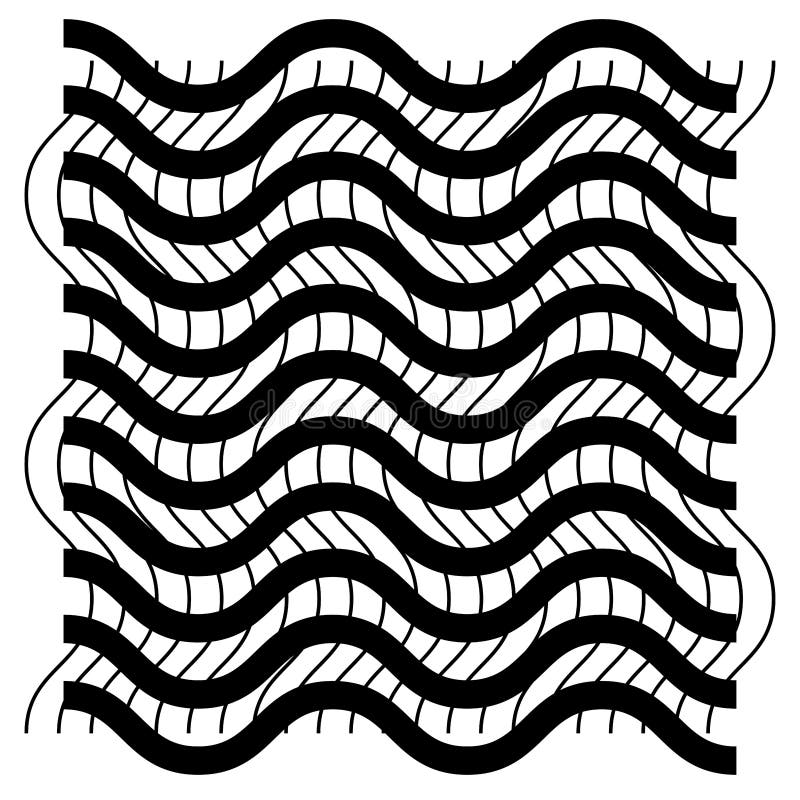 Grid, Mesh of Wavy, Zig-zag Lines. Criss Cross Pattern Stock Vector ...