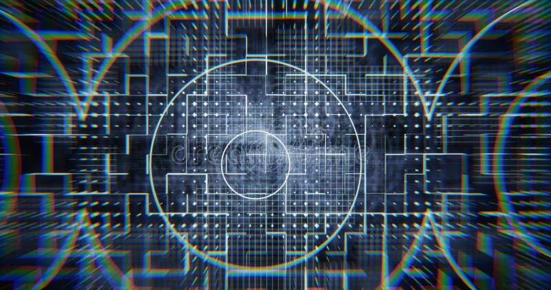 Grid Movement from Straight and Circular Lines. Video Animation of ...