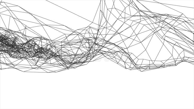 Grid Net Polygonal Wireframe Abstract 3d Spiral Drawing Animation ...