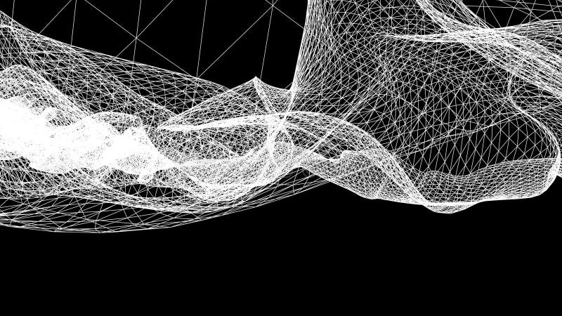 Grid Net Abstract Drawing Polygonal Wireframe Smoke Cloud Soft Moving ...