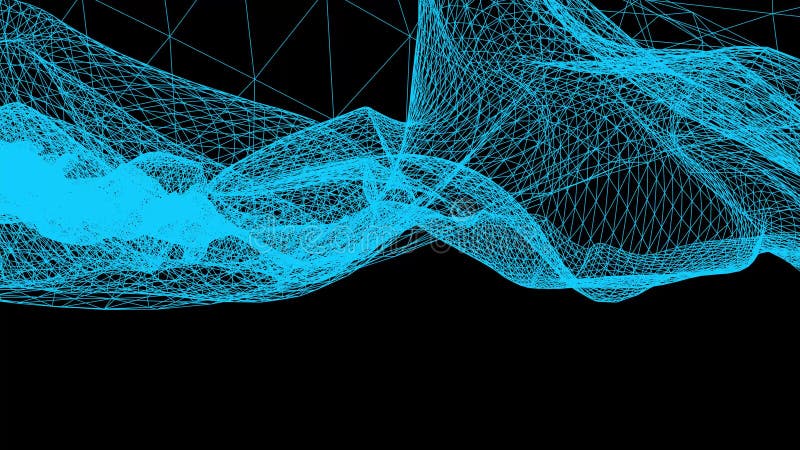 Grid Net Abstract Drawing Polygonal Wireframe Smoke Cloud Soft Moving ...