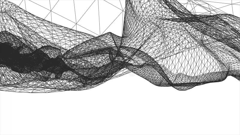 Grid Net Abstract Drawing Polygonal Wireframe Smoke Cloud Soft Moving ...
