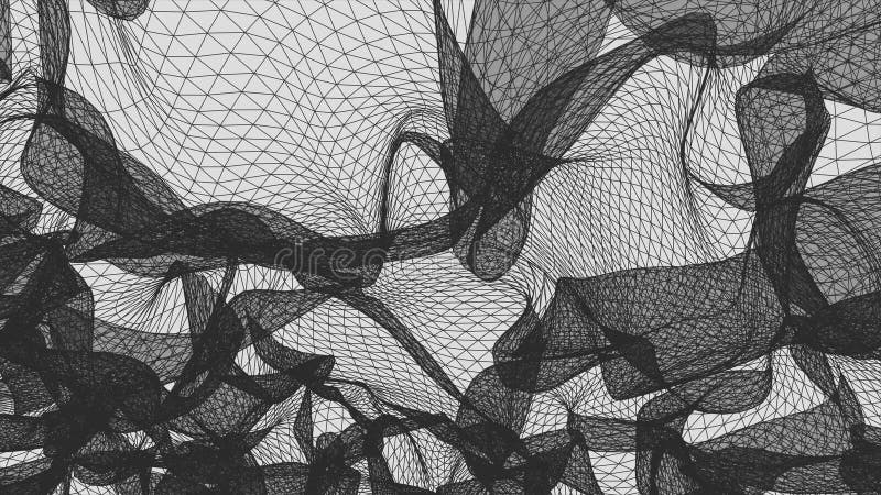 Grid Net Abstract Drawing Polygonal Wireframe Smoke Cloud Soft Moving ...