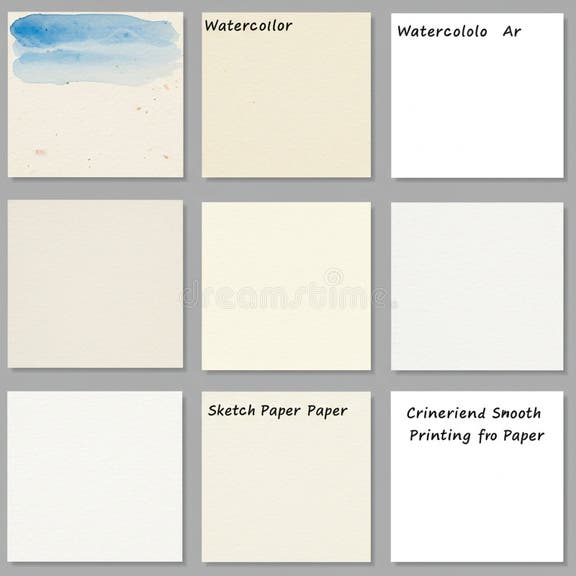 A Grid of Nine Paper Samples is Displayed. the Top Left Square Features ...