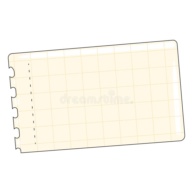 Grid Notebook Paper Sheet in Cartoon Style Vector Stock Illustration ...