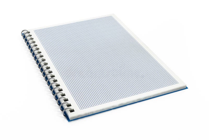 Grid Notepad Isolated on White Background. 3D Illustration Stock ...