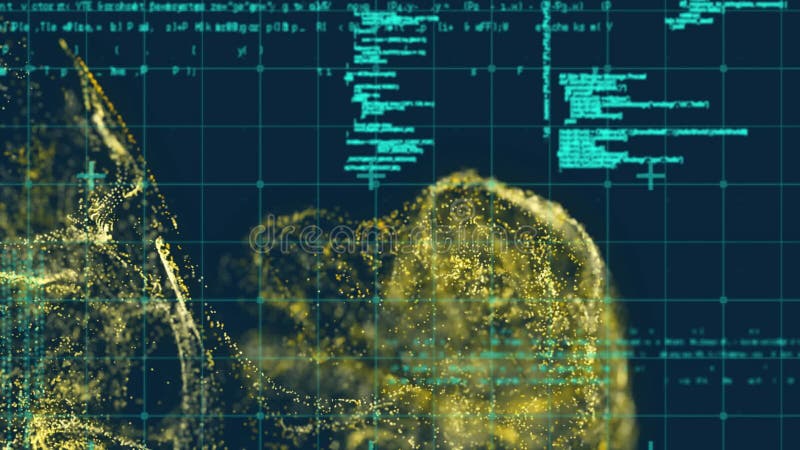 Grid Overlay Filling Frame Code Scrolling Starting Cloud Splitting Into Clusters Visualizing