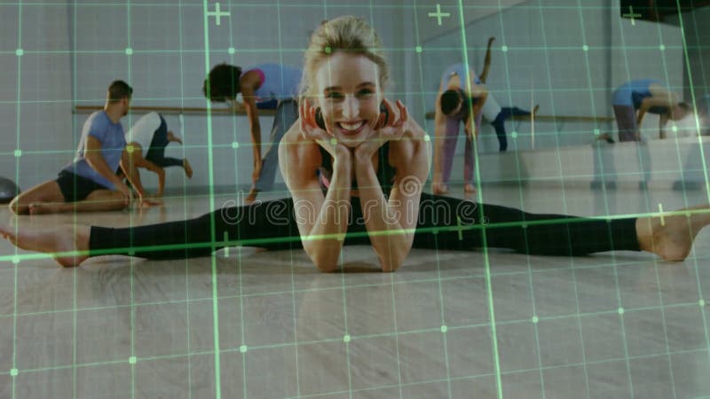 Grid Overlay Scrolling in Leading Fitness Class Warming with Central ...