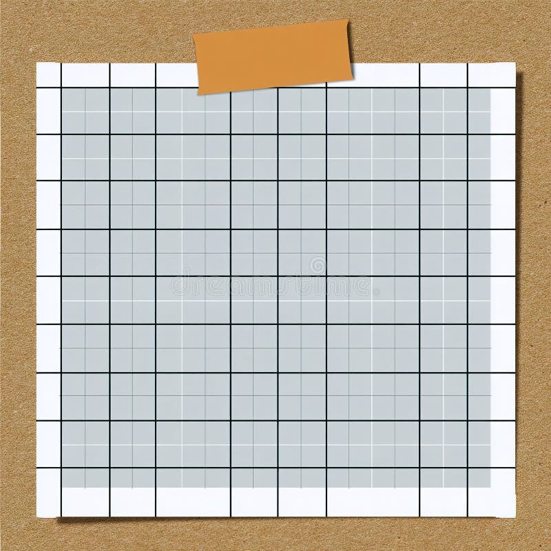 Grid Paper on Corkboard with Memo Note, Square Pattern and Simple ...