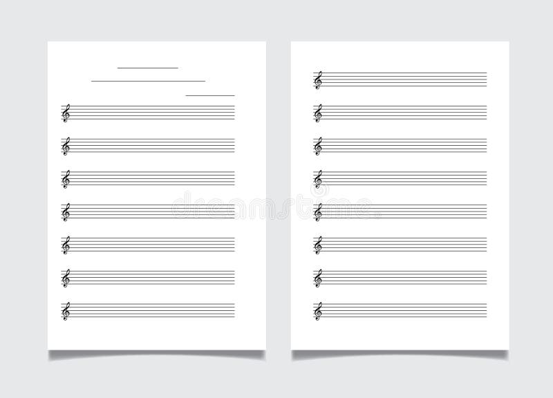 Grid Paper Template for Music Notation A4 Size Stock Vector ...