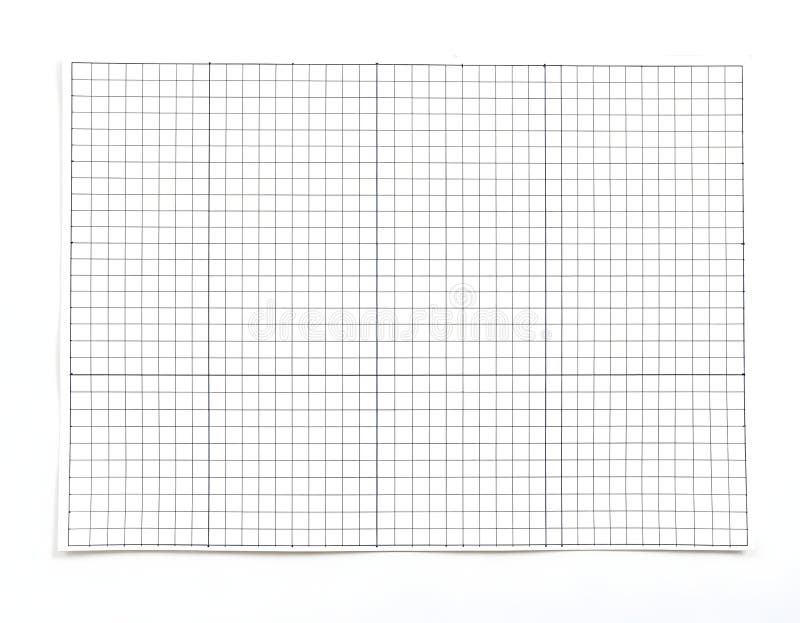 Grid Paper Top View with Even Squares on White Background Stock ...