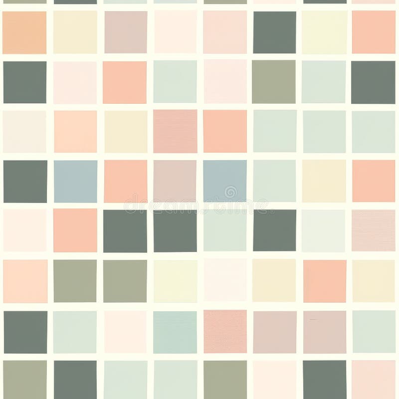 A Grid of Pastel Colored Squares. Seamless Pattern Stock Illustration ...
