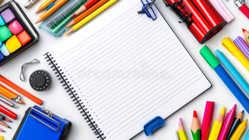 The Grid Pattern of Graph Paper is Highlighted by Neatly Arranged Items ...