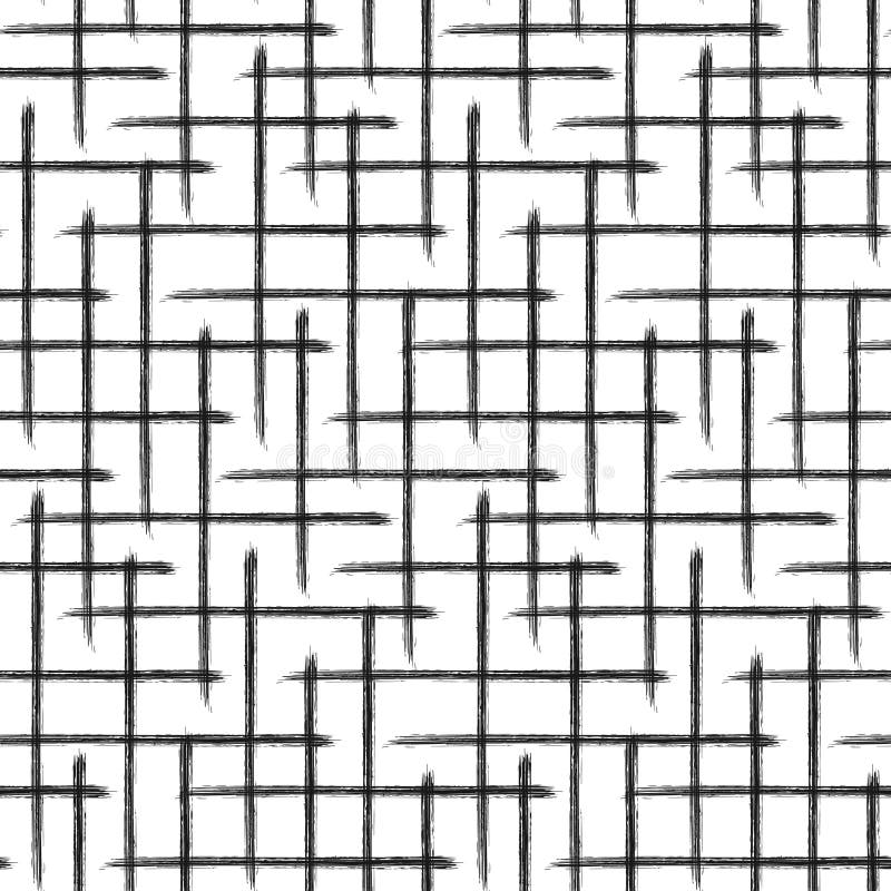 Grid Pattern. Hand Drawn Texture. Stock Vector - Illustration of ...