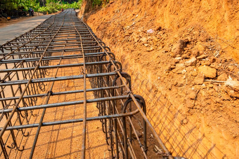 Grid Pattern of Metal Structure at a Construction Site from the Top ...