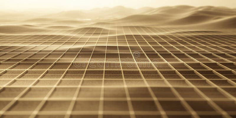 A Grid Pattern Over a Landscape of Brown Sand Dunes Stock Illustration ...