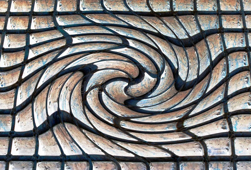 GRID PATTERN TWISTED into a CENTRAL WHIRL Stock Photo - Image of ...