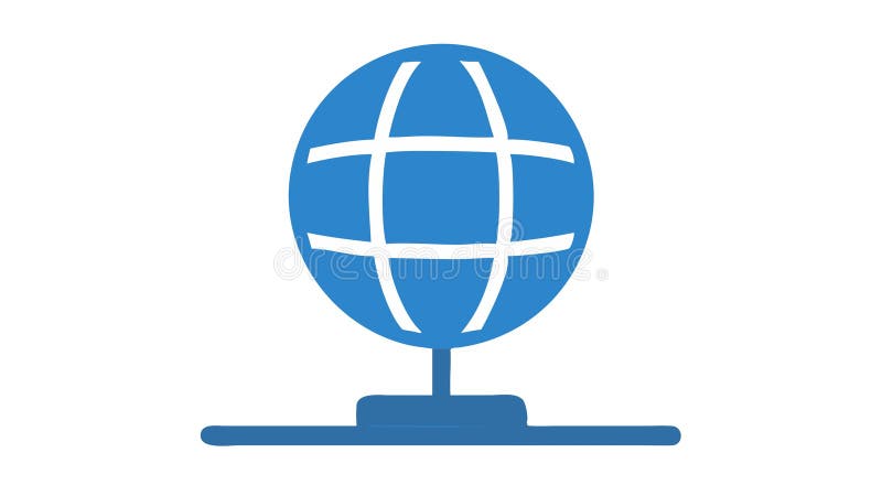 Grid Patterned Globe Outline Icon for World Map or Global Reach, Vector ...