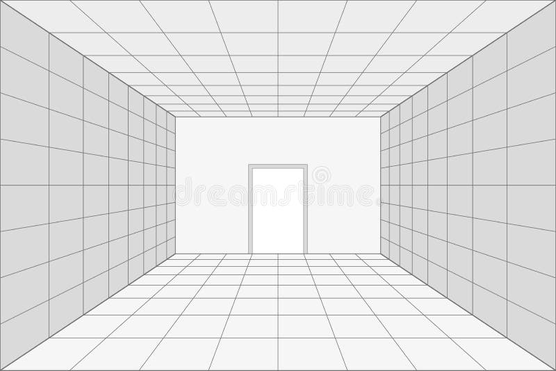 Grid Perspective White Room Background Stock Vector - Illustration of ...