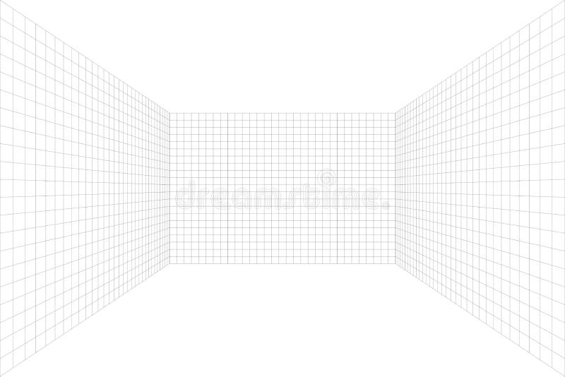 Grid Perspective Black Room. Stock Vector - Illustration of universe ...