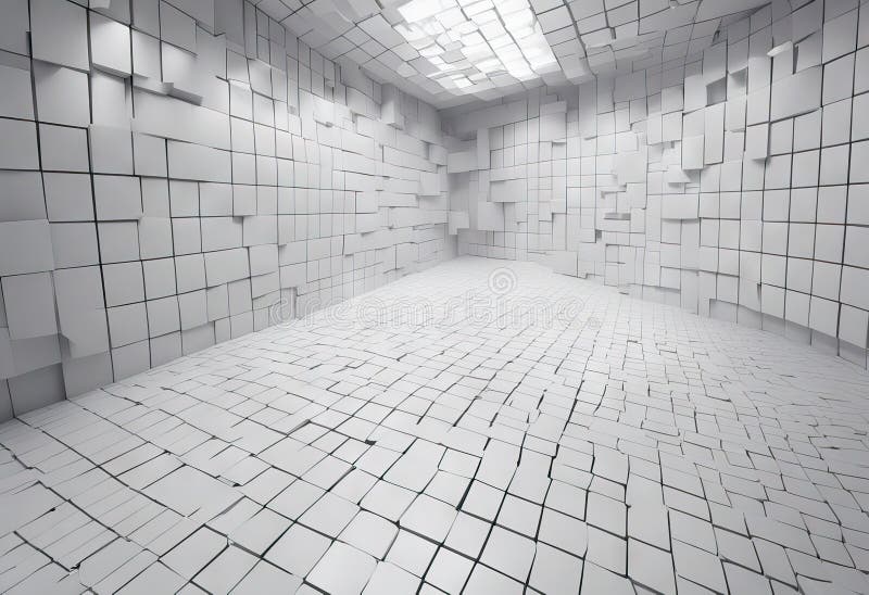 Grid Perspective White Room Background Stock IllustrationGrid Pattern ...