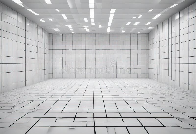 Grid Perspective White Room Background Stock IllustrationGrid Pattern ...