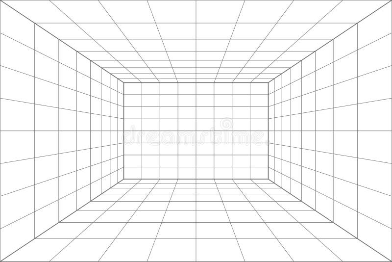 Grid Perspective Blueprint Room Stock Vector - Illustration of vector ...