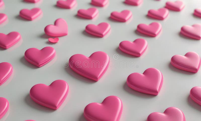 Grid Pink Heart-shaped Objects Arranged in Visually Pleasing Pattern ... Grid Pink Heart-shaped Objects Arranged in Visually Pleasing Pattern ...