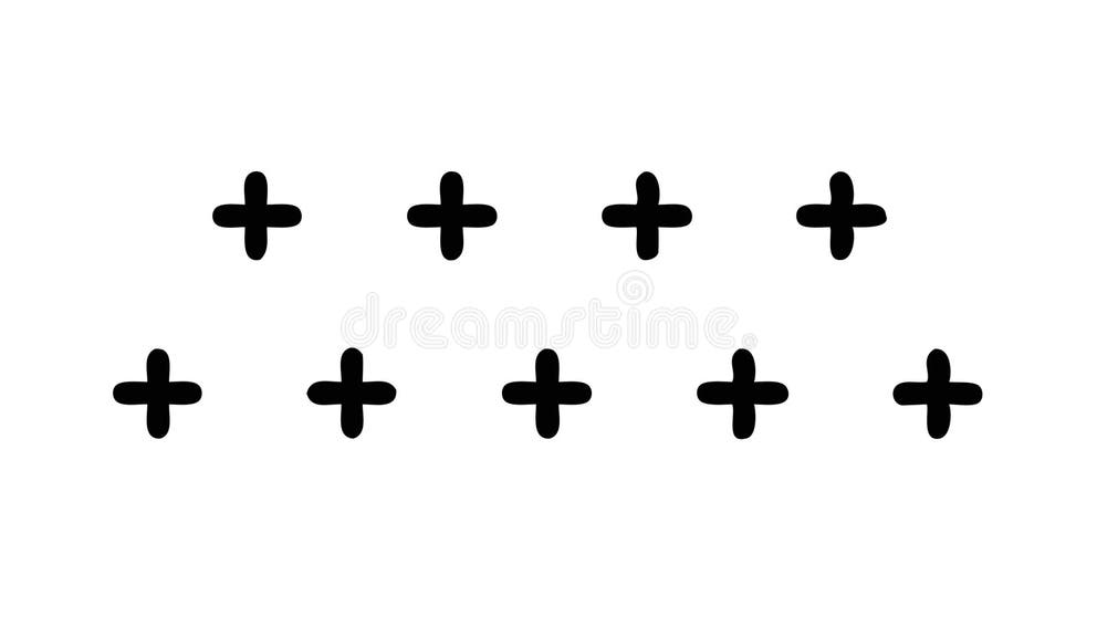 Grid of Plus Signs Icon, Addition Positive Elements, Vector Design ...