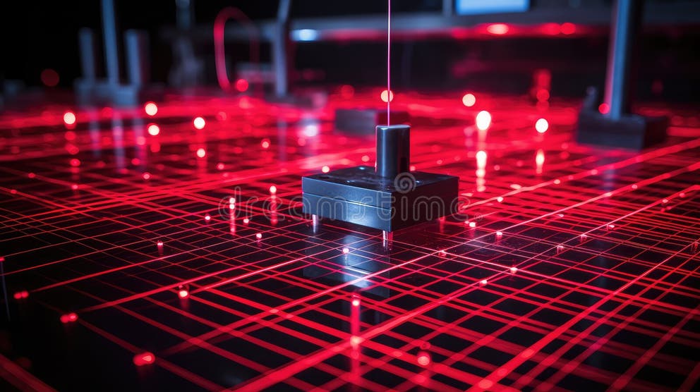 Grid red lasers stock illustration. Illustration of measurement - 340023302