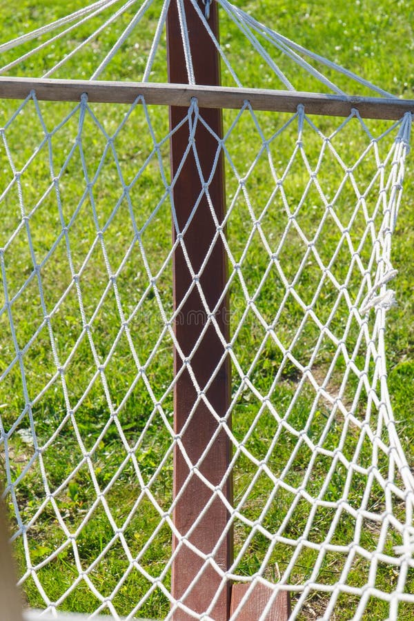 Grid Rope As Part of Hammock. Vacation and Summer Time Stock Photo ...