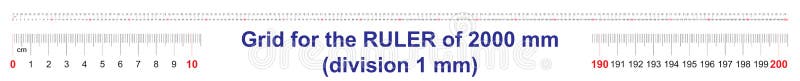 Grid for a Ruler of 250 Millimeters, 25 Centimeters. Calibration Grid ...