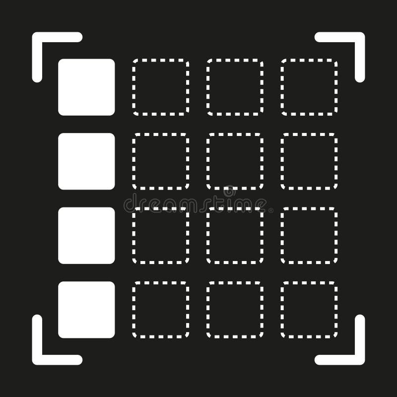 Grid Selection Symbol. Dashed Square Structure. Highlighted Interface ...