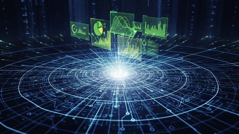 Glowing Green Holographic Display Stock Illustrations – 1,805 Glowing ...