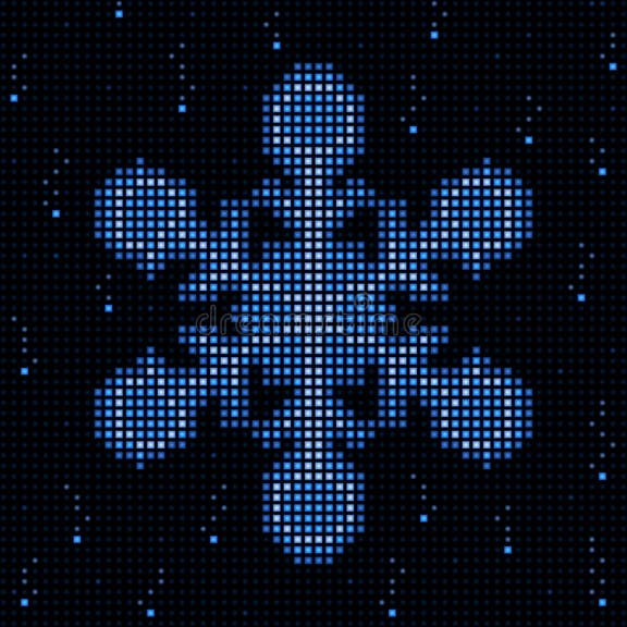 Grid snowflake stock vector. Illustration of pixel, christmas - 17370824