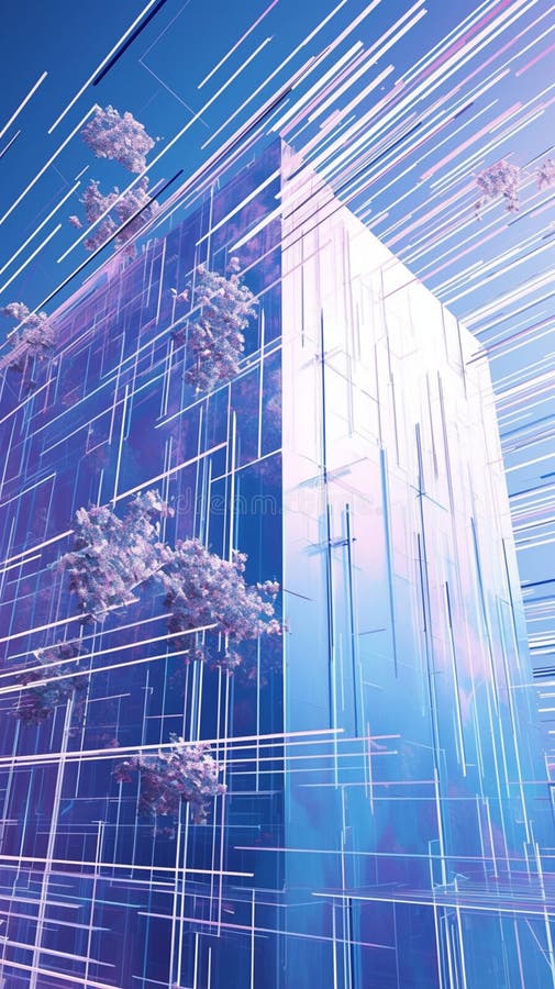 Grid Space Meets Geometric Elegance in Stunning 3D Cube Rendering Stock ...