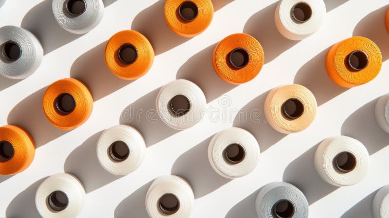 A Grid of Spools of Thread in Various Colors. Stock Image - Image of ...