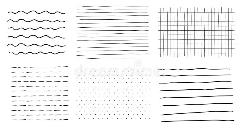 Grid Square Hand Drawn Textured Lines, Notebook Grid and Striped ...