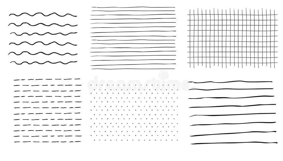 Grid Square Hand Drawn Textured Lines, Notebook Grid and Striped ...