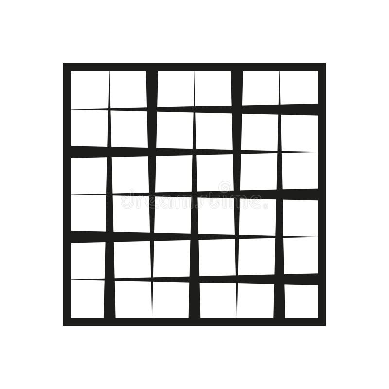 Grid Square Structure. Geometric Tile Frame. Black Vector Icon. Simple ...